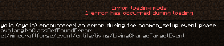 Failed on startup (NoClassDefFoundError) · Issue #2203 · Lothrazar/Cyclic · GitHub