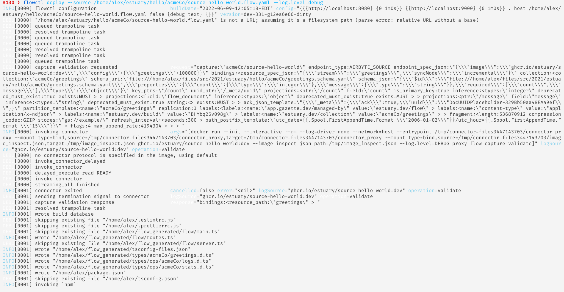 proposal: Format test and publication logs as json in production ...