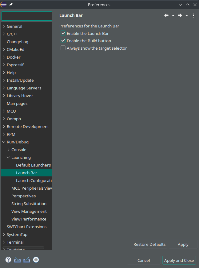 Documentation: idf-eclipse-plugin/README.md does not include instructions for launch bar (IEP ...
