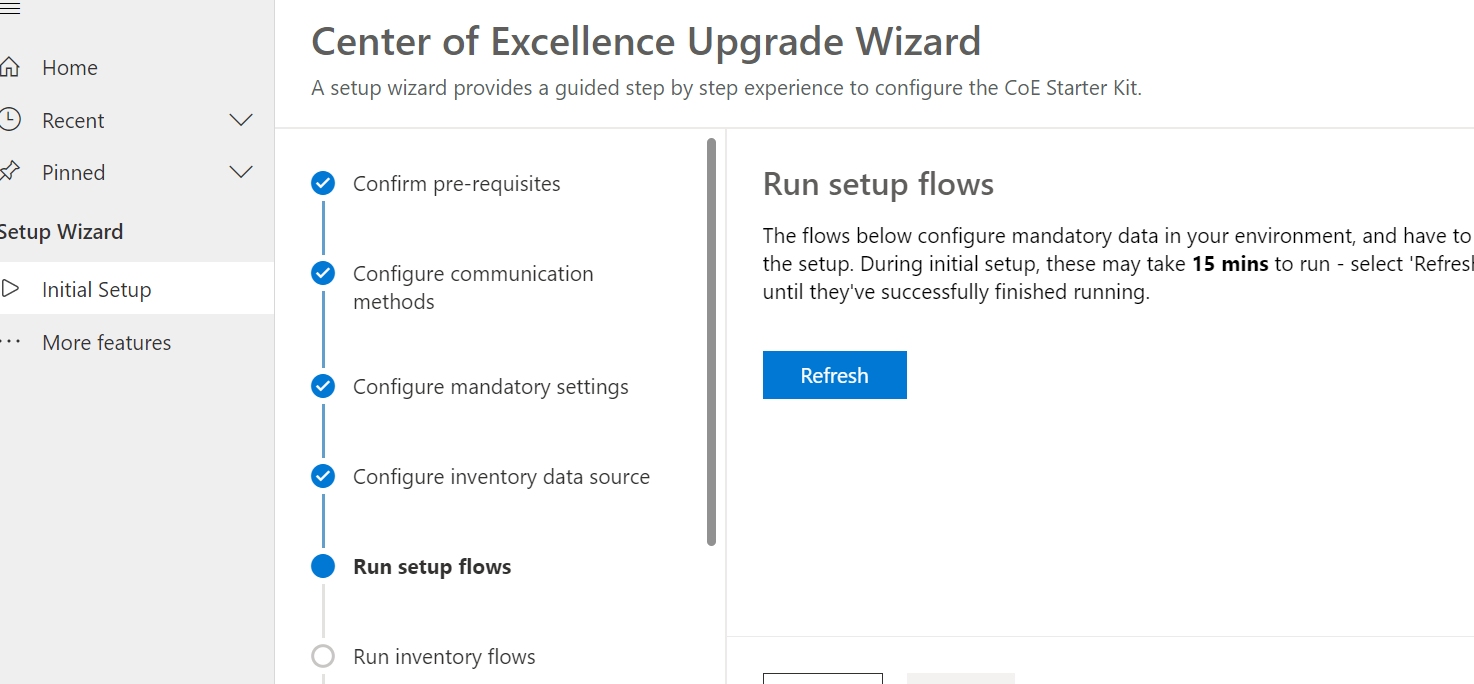 [CoE Starter Kit - BUG] Setup Wizard stocked in Run Setup flows step · Issue #5649 · microsoft ...