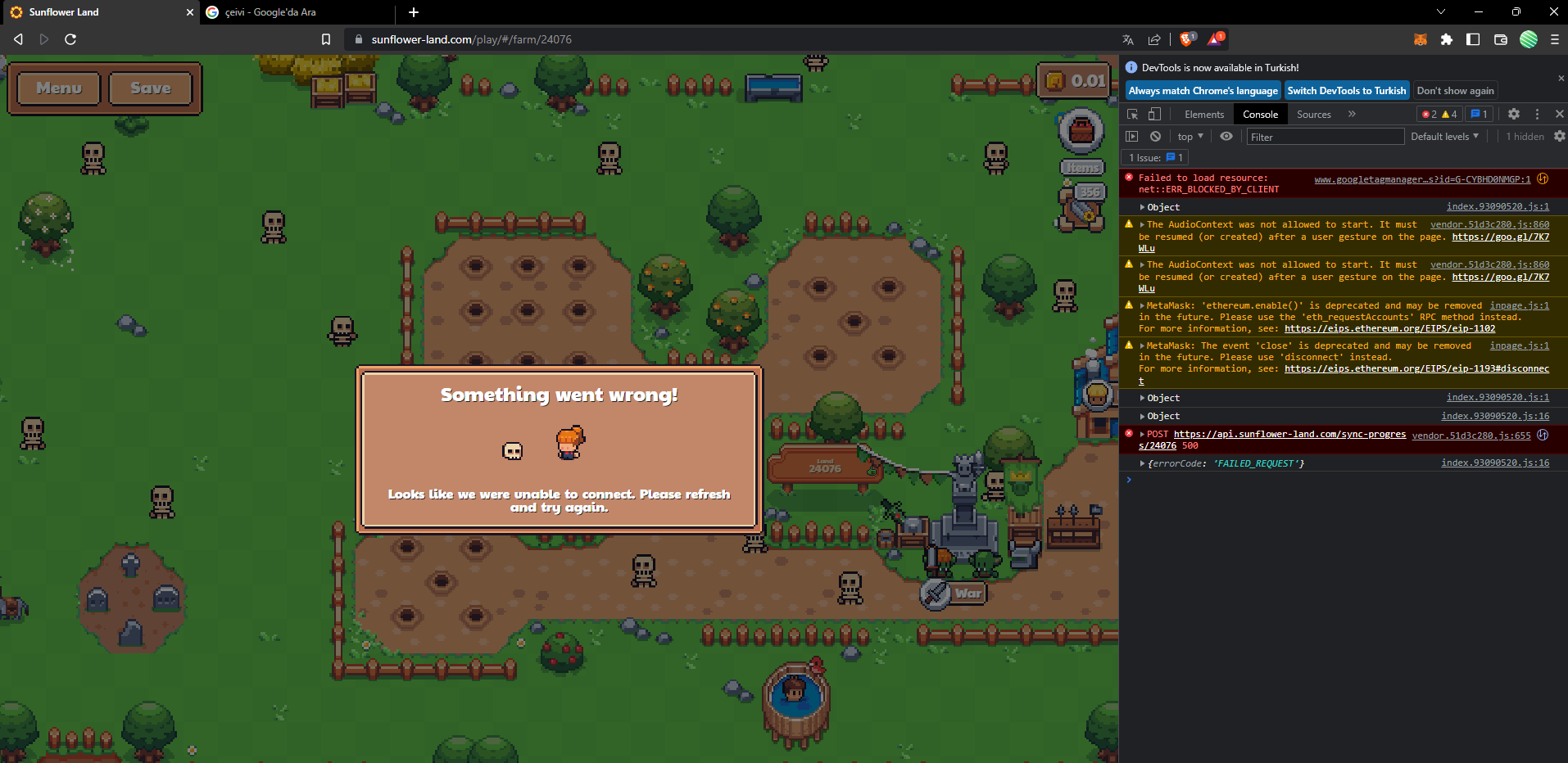 [BUG] I can't sync and save, my farm is in trouble. · Issue #1800 · sunflower-land/sunflower ...