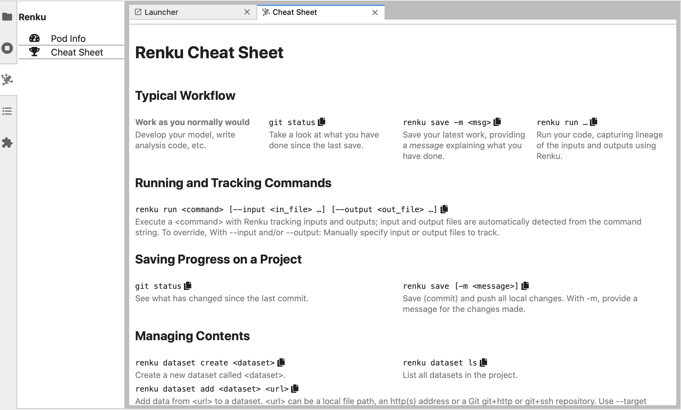 Add Renku cheatsheet to sessions page · Issue #1380 · SwissDataScienceCenter/renku-ui · GitHub
