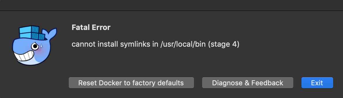 Error: 'cannot install symlinks in /usr/local/bin (stage 4)' · Issue #3558 · docker/for-mac · GitHub