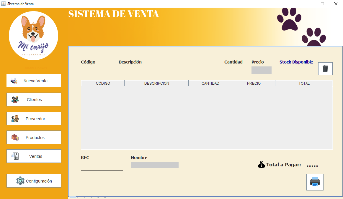 GitHub - anahiChavez/Mi-Canijo-Veterinaria: Sistema de ventas desarrollado con Java con interfaz ...