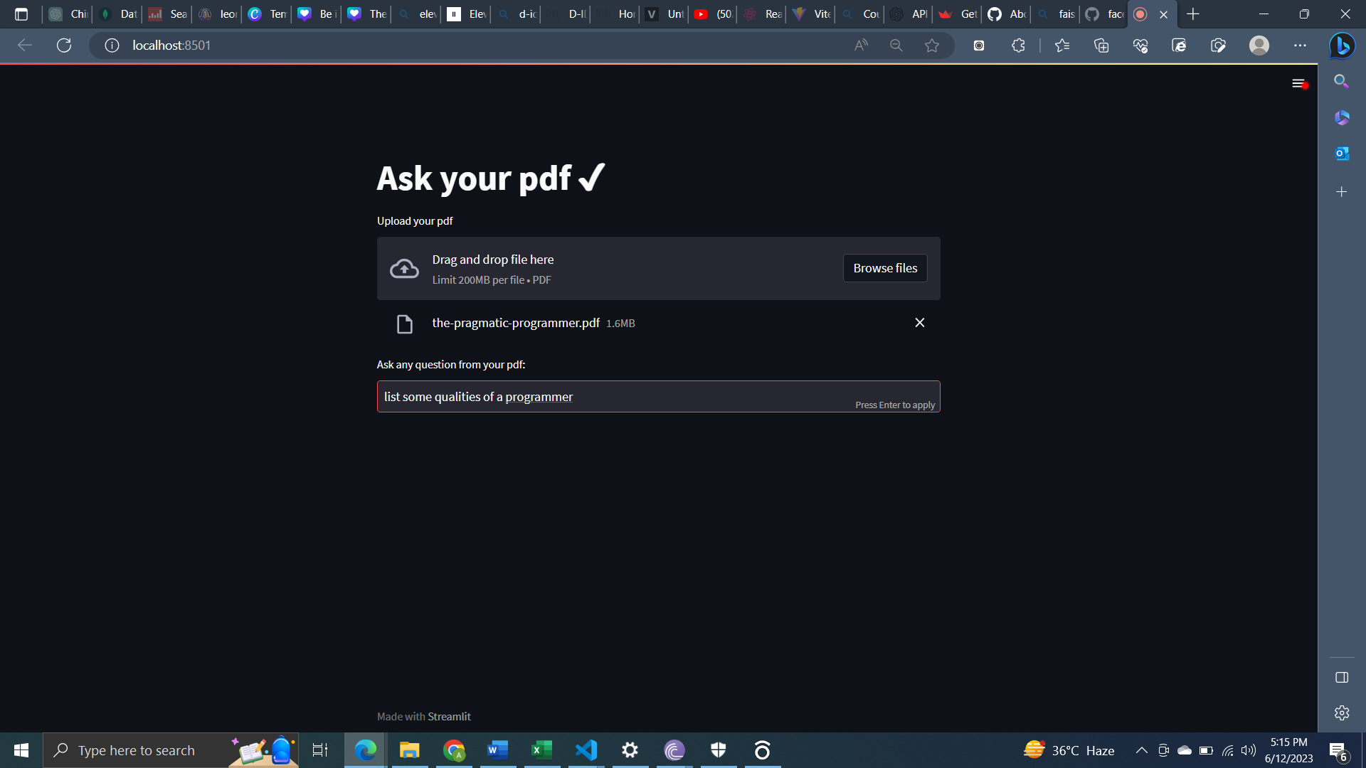 GitHub - AbdullahSharif/AskMyPdf: A python app built with langchain that allows you to upload a ...
