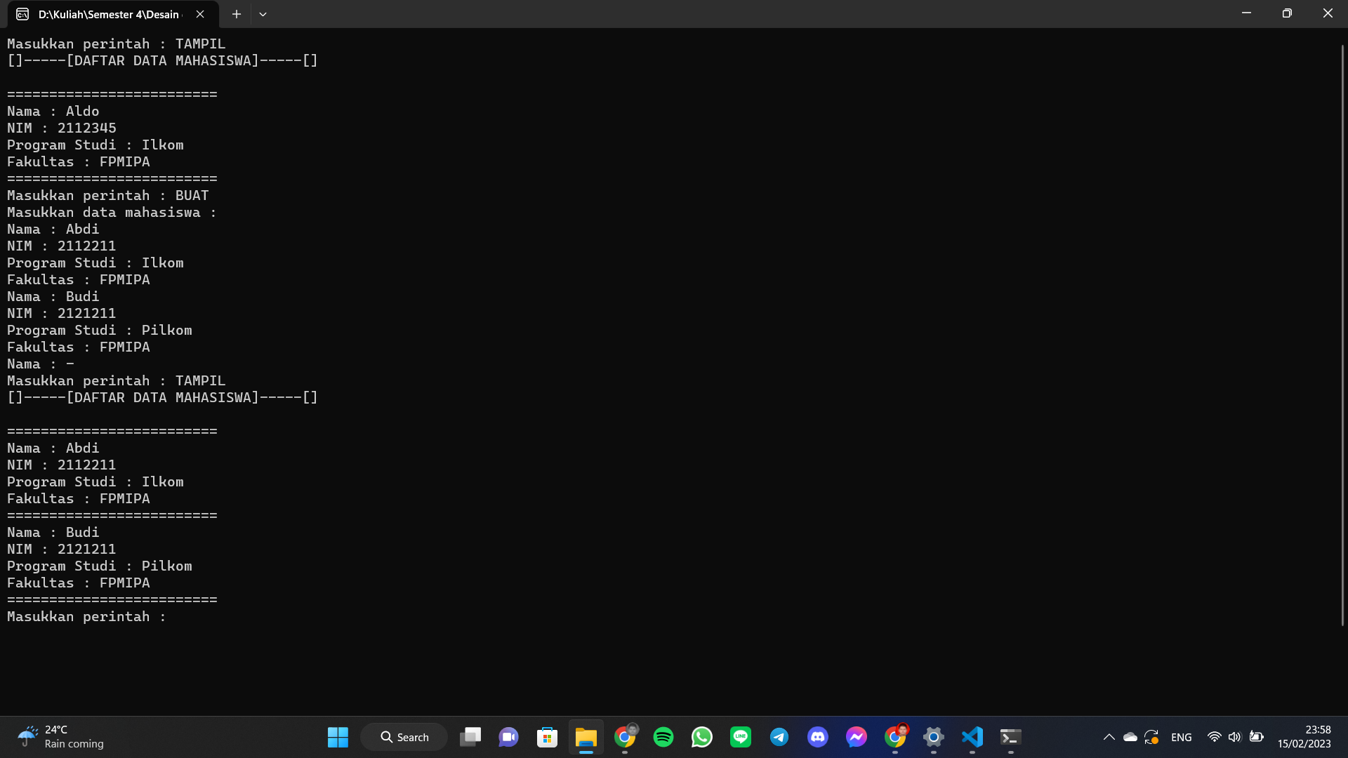 GitHub - TheRealF6/LATIHAN1DPBO2023: Latihan 1 DPBO