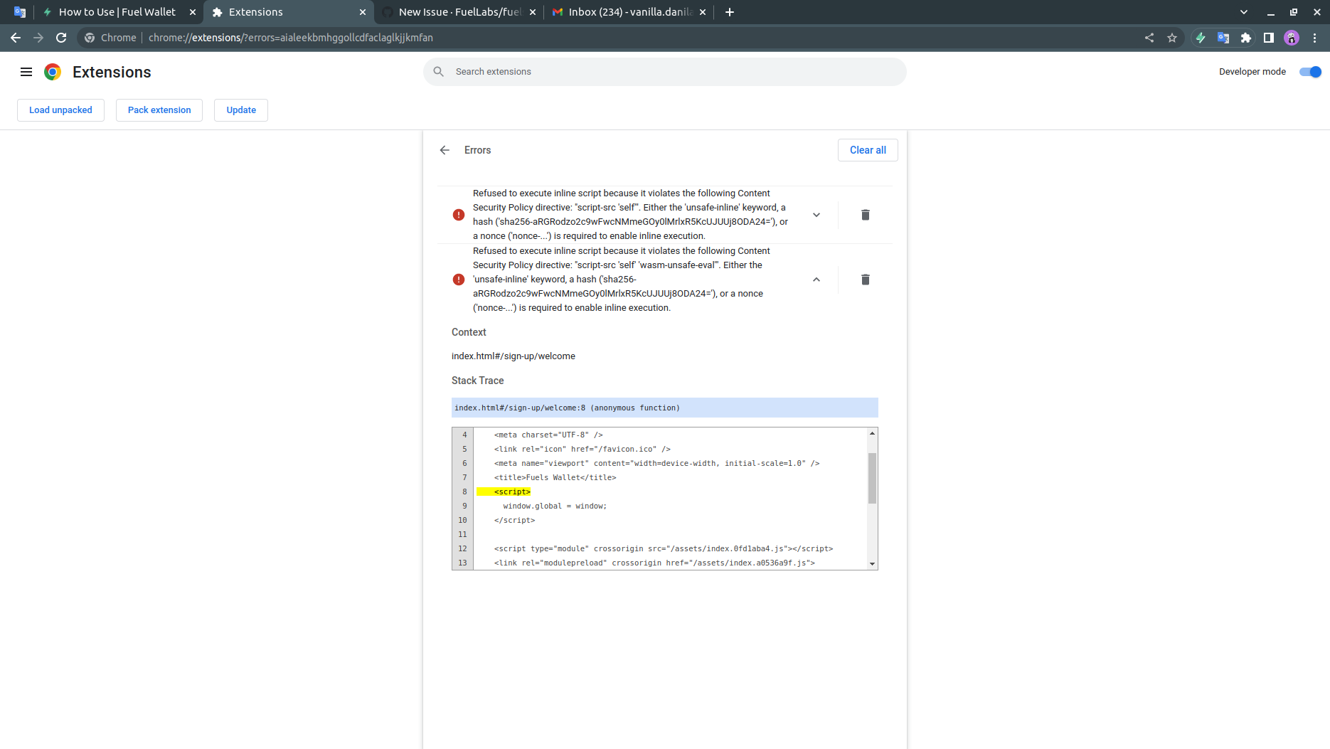 Errors when adding an extension to Google Chrome · Issue #318 ...