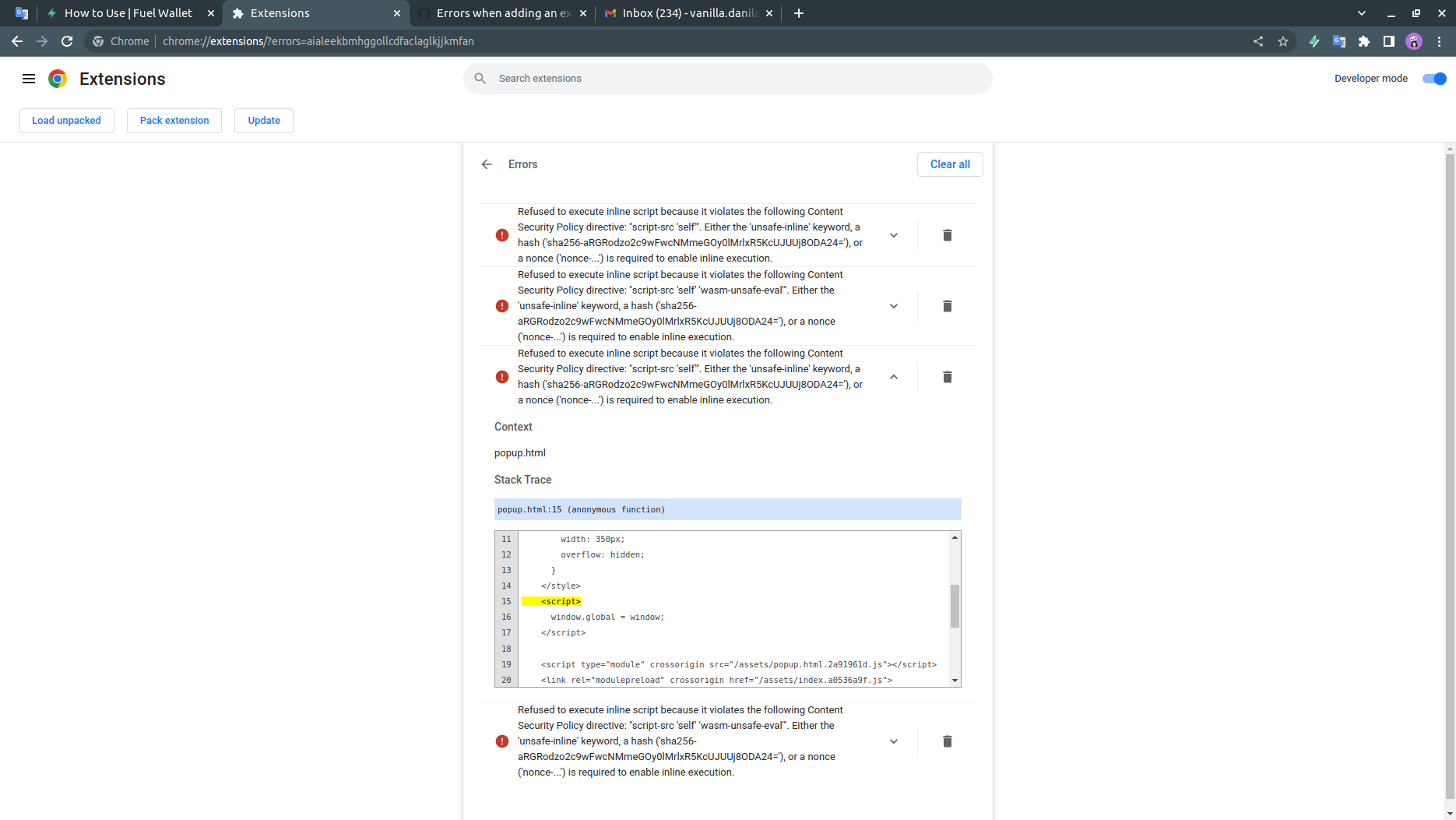Errors when adding an extension to Google Chrome · Issue #318 ...