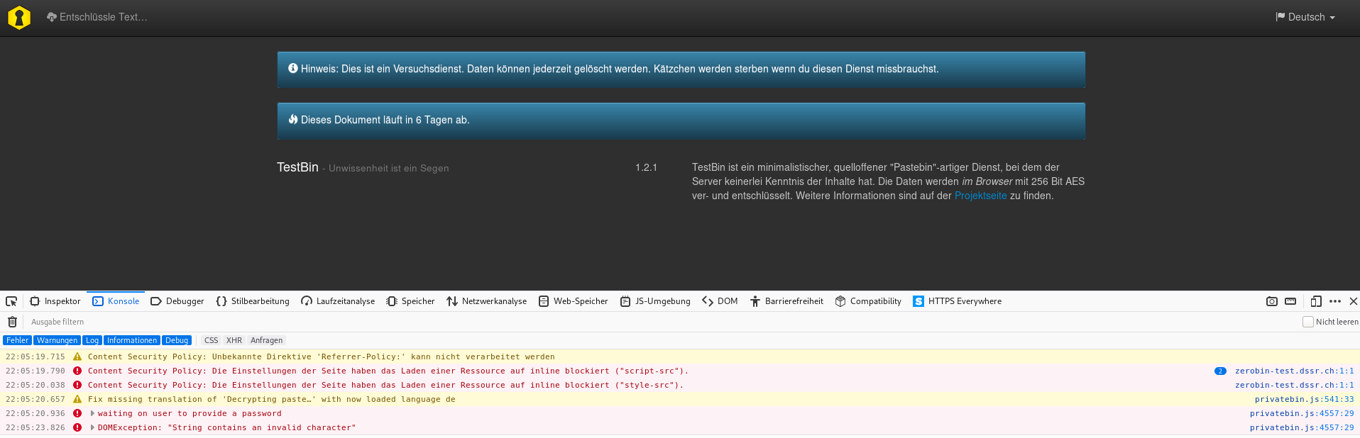 Decrypting paste fails: window.atob "The string to be decoded is not correctly encoded" · Issue ...