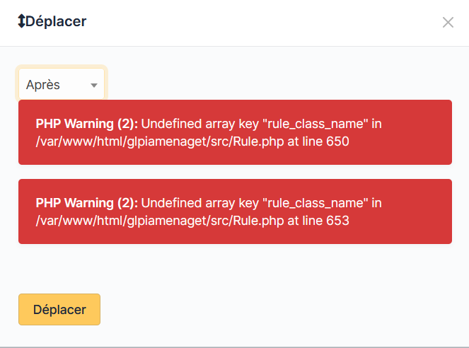 White Page When We Try To Deplace A Rule · Issue 14306 · Glpi Projectglpi · Github 