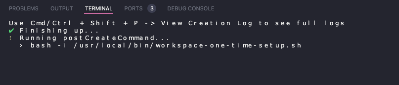 postCreateCommand hangs when user interaction is needed · Issue #1293 · microsoft/vscode-dev ...