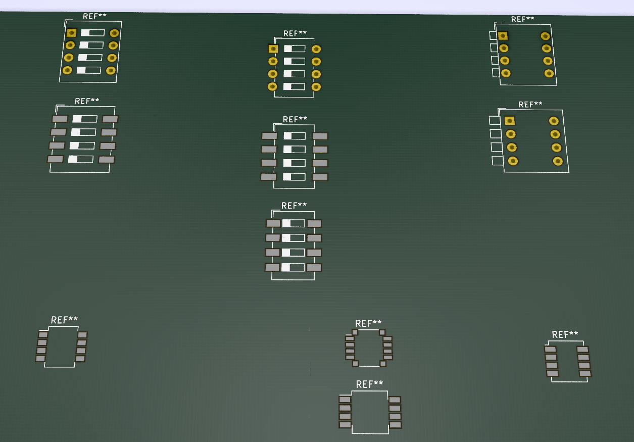 reworked all DIP-switch footprints (naming, style, some new, ...) (!218 ...