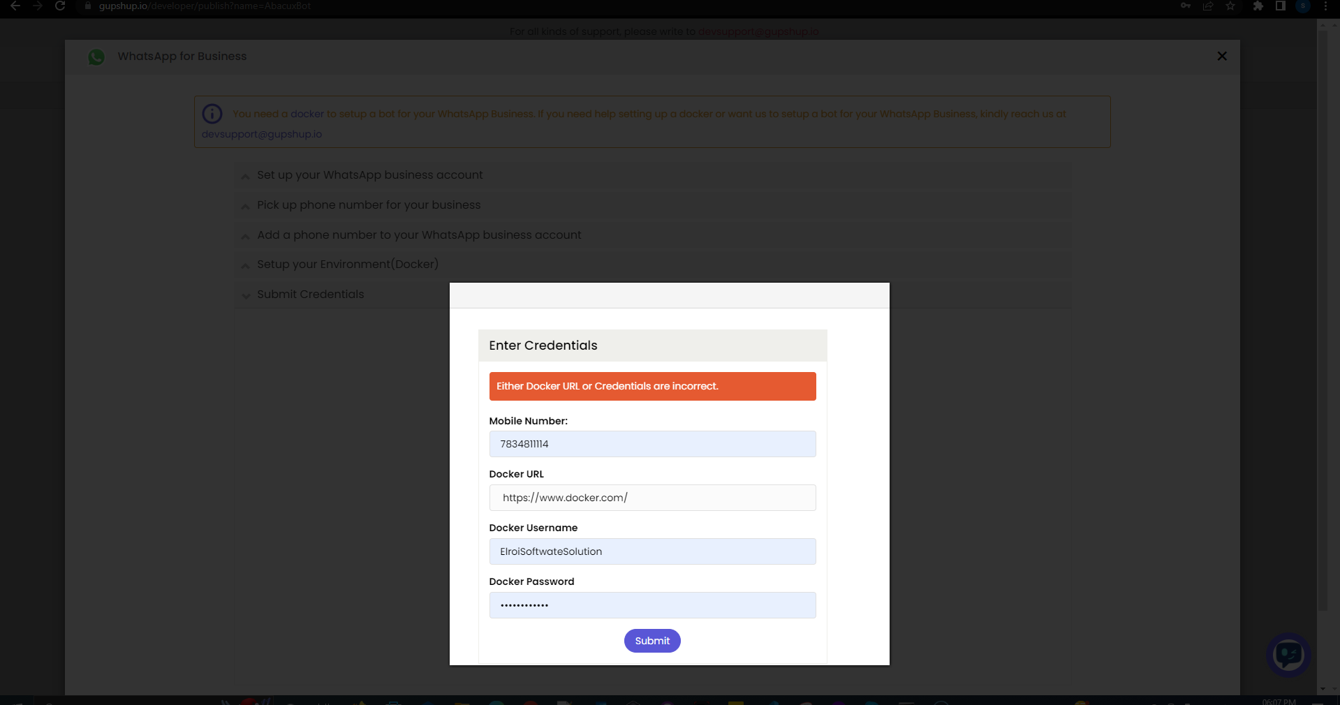 I need to create bot in gupshup · Issue #2295 · docker/hub-feedback · GitHub