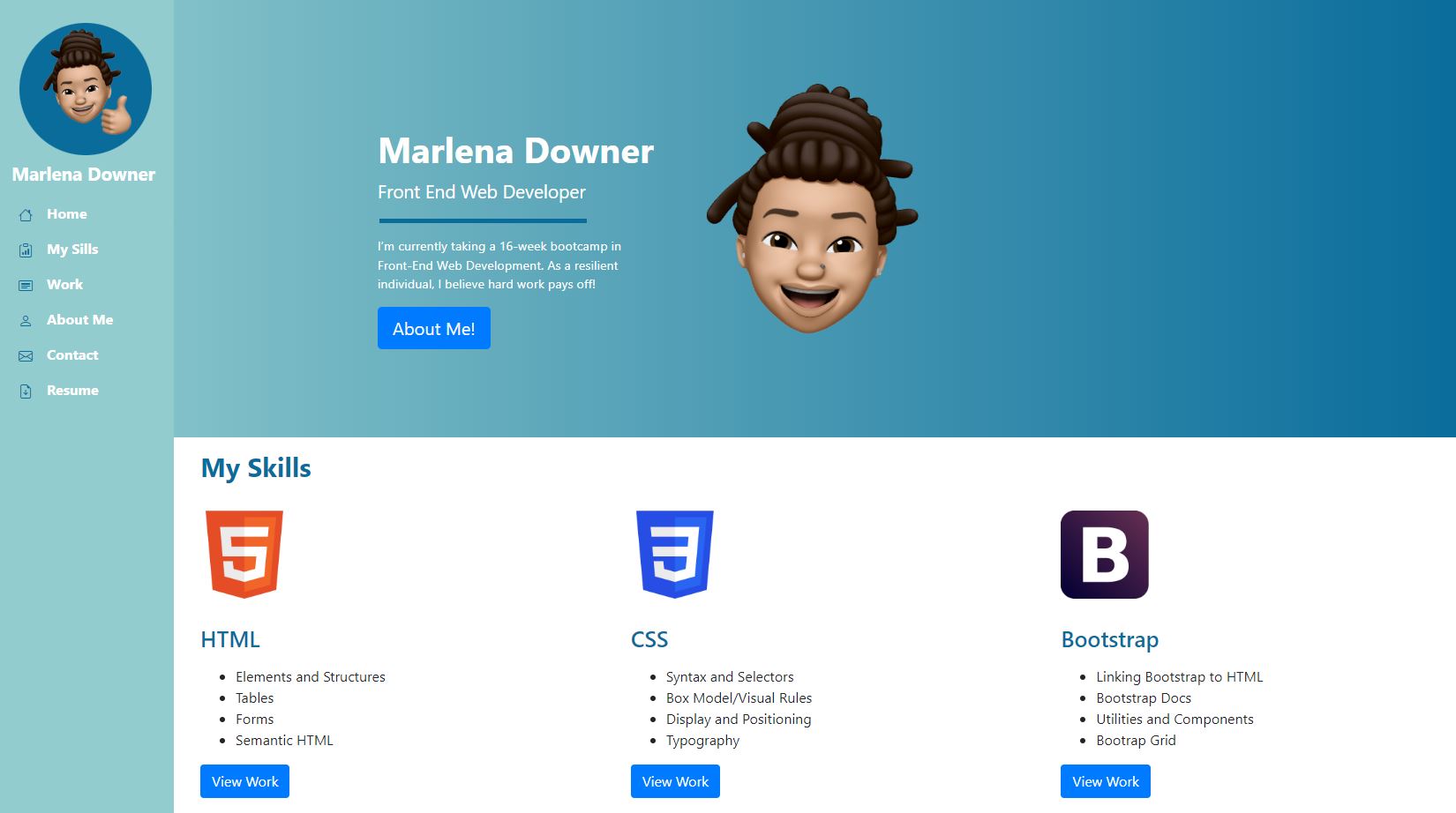 GitHub - MarlenaDowner/Bootstrap-Portfolio: Bootstrap Portfolio using ...