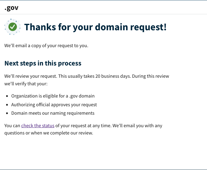 Design: Add button to return to dashboard after completing a domain request · Issue #1234 ...