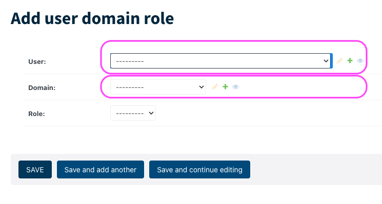 Django Admin: Update fields for adding a new "user domain role" · Issue #1298 · cisagov/manage ...
