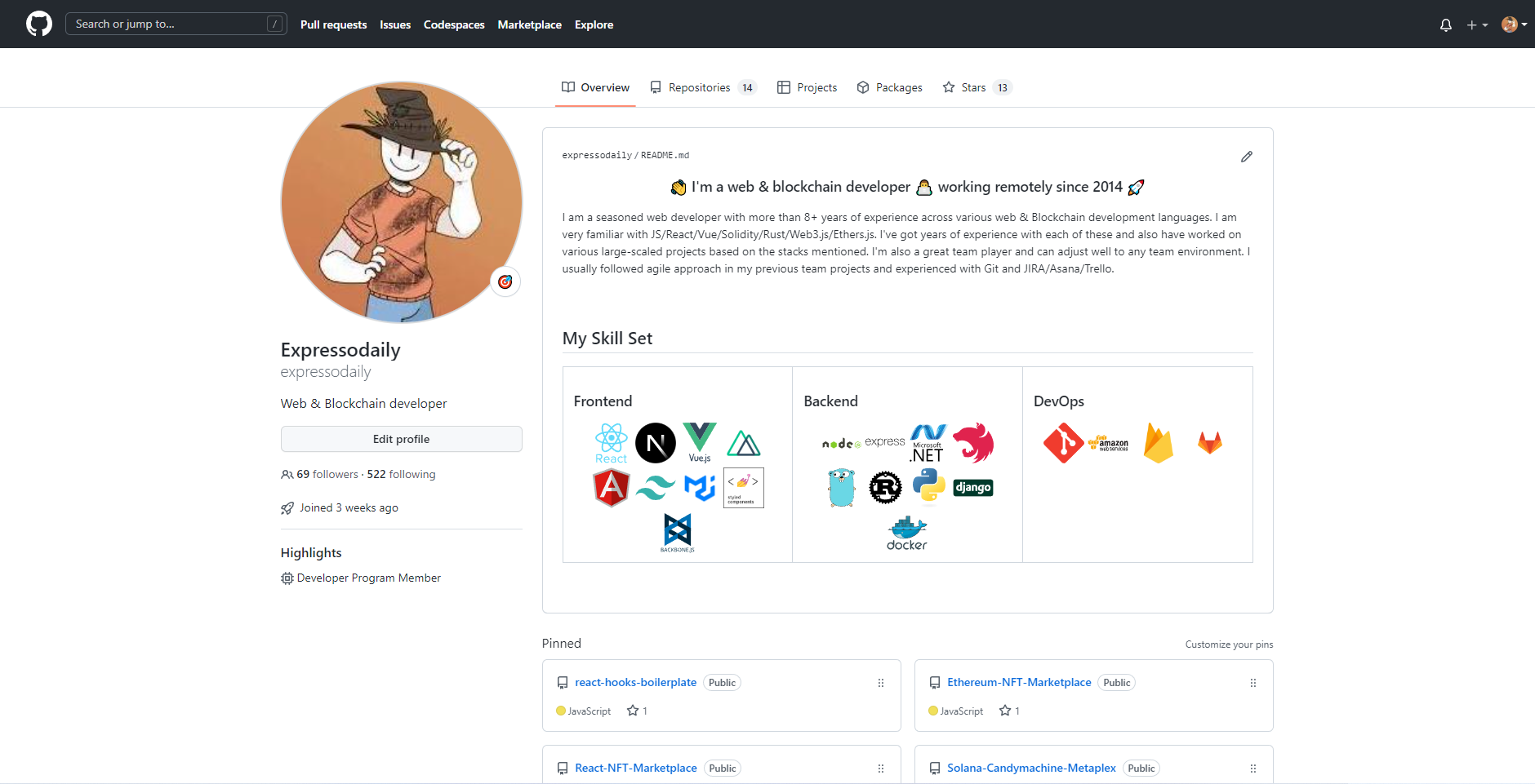 Expressodaily · Issue #1580 · EddieHubCommunity/awesome-github-profiles ...