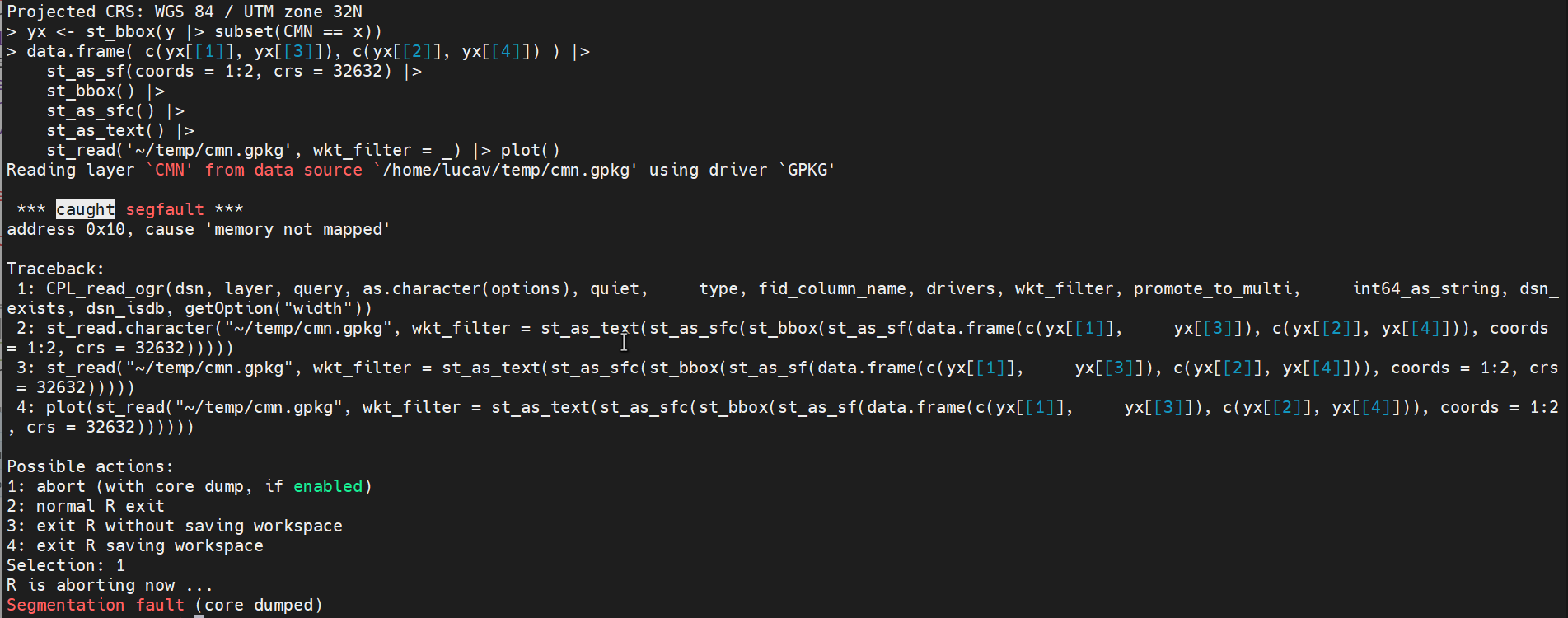 a wkt_filter on a geopackage file causes sometimes R to crash on Ubuntu · Issue #2248 · r ...