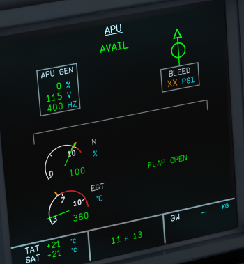 APU Bleed pressure always XX on APU page · Issue #8198 · flybywiresim ...