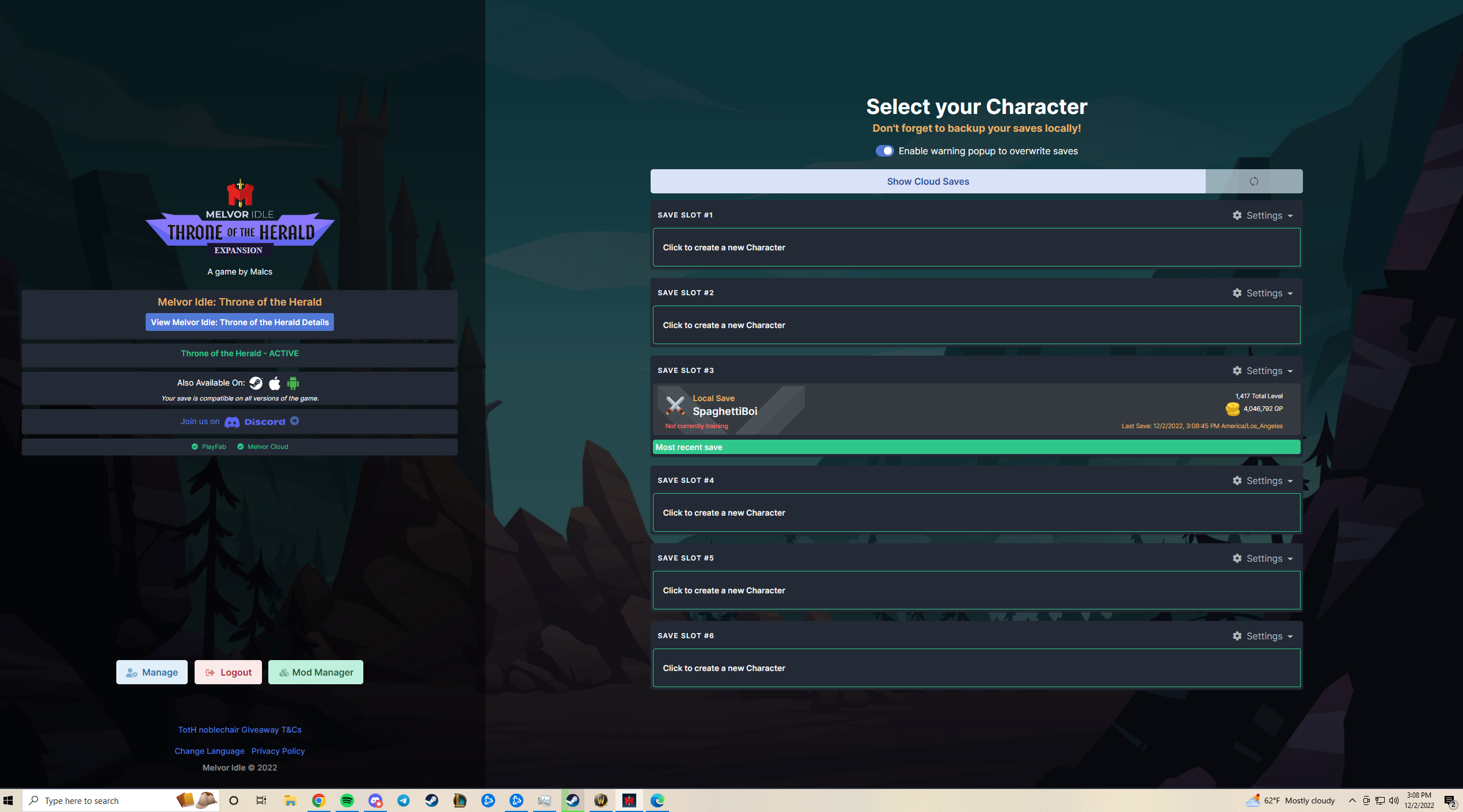 [Bug]: Log out stopping task · Issue #3059 · MelvorIdle/melvoridle.github.io · GitHub