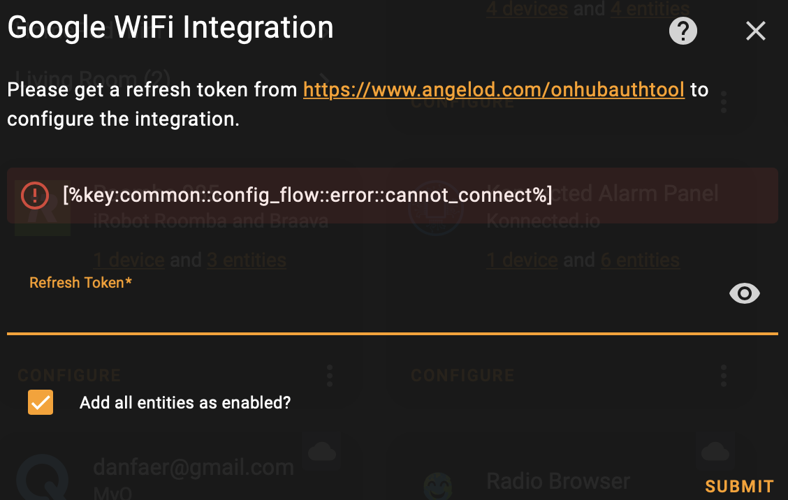 Refresh Token Does Not Work In Ha After Using The Latest Version Of Onhub Authorization Helper