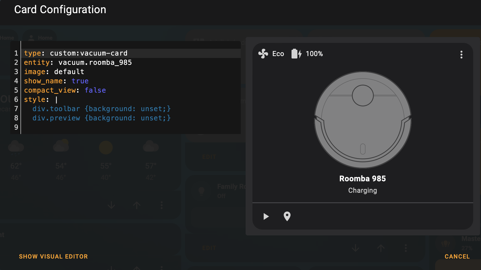 Borders are not compatible with HA 2022.11.0 · Issue #482 · denysdovhan/vacuum-card · GitHub