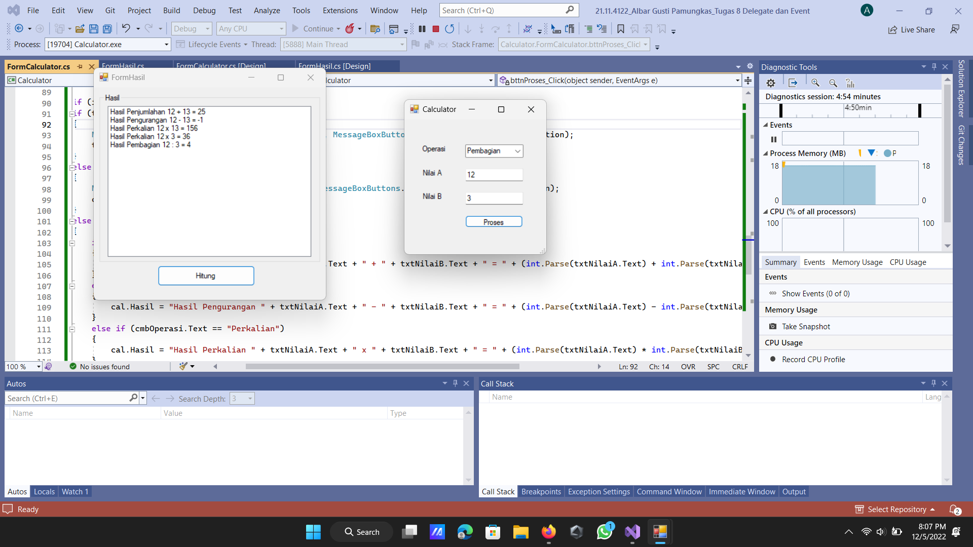 GitHub - AlbarGustiP/Tugas-8-Delegate-dan-Event: Tugas Pemrograman Lanjut