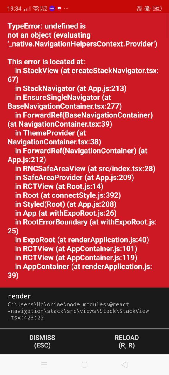 Undefined Is Not An Object Evaluating Native