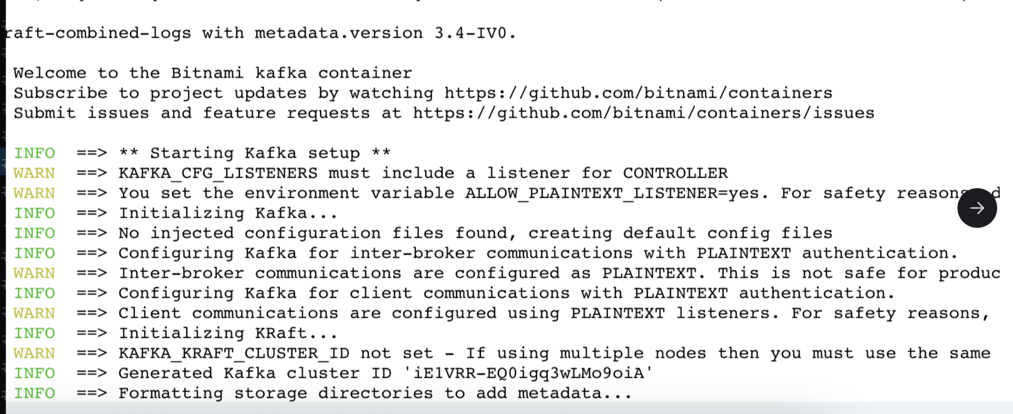 [bitnami Kafka] Setup Stuck At Formatting · Issue 16384 · Bitnami Charts · Github