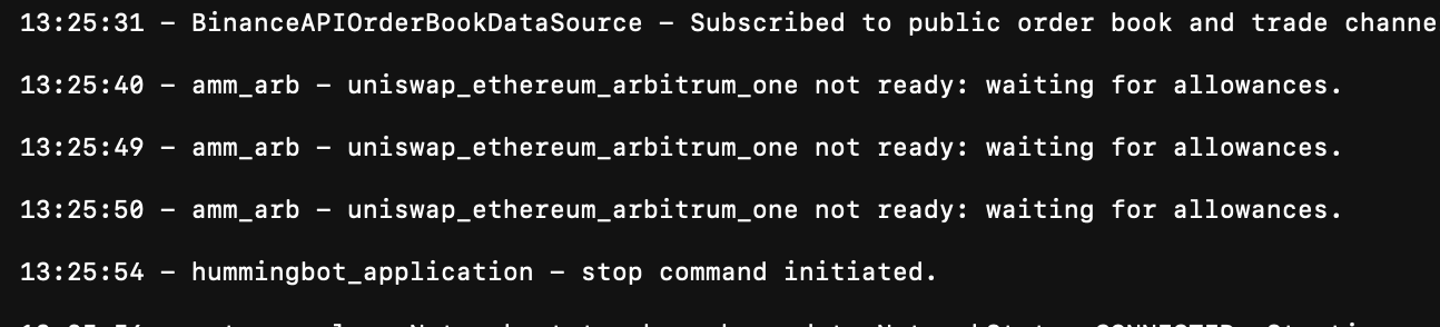 AMM Arbitrage strategy stuck on "waiting for allowances" on Arbitrum ...