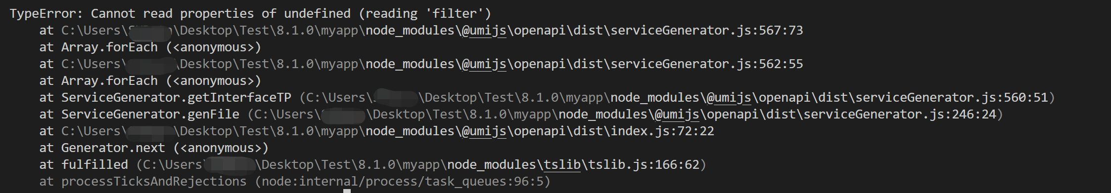 🐛 [BUG] run openapi生成services中文件时报错 · Issue #10850 · ant-design/ant-design-pro · GitHub