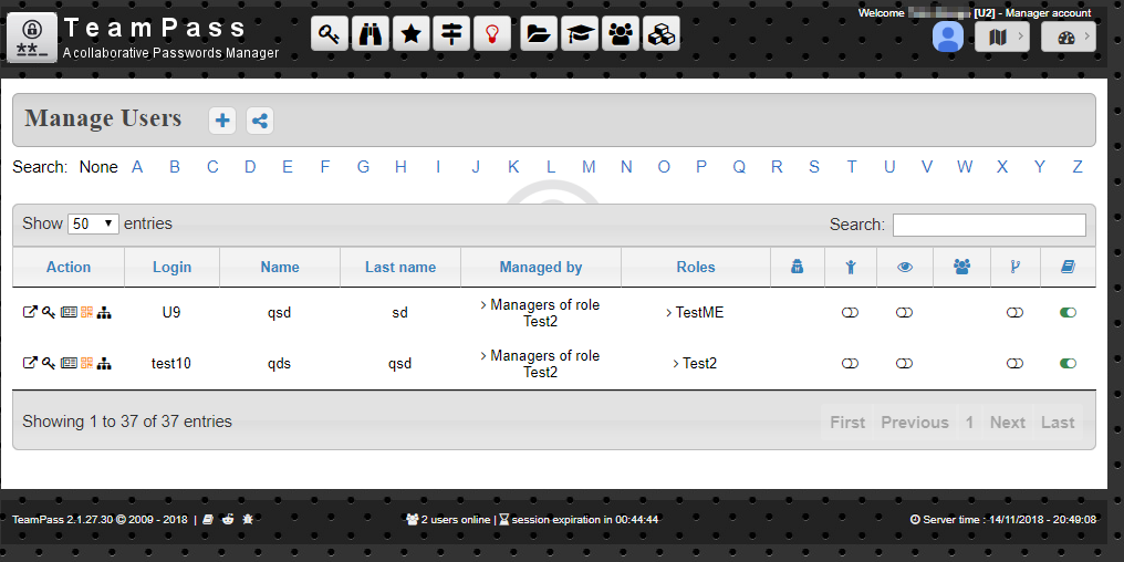 Manager can't view users · Issue #2474 · nilsteampassnet/TeamPass · GitHub