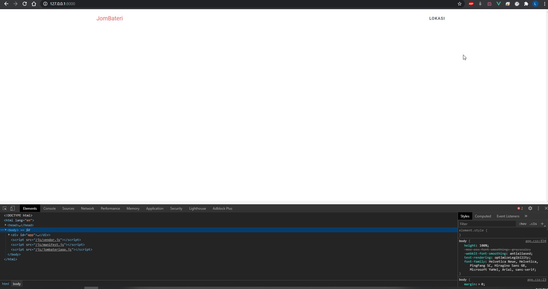 Go to http://127.0.0.1:8000/ will always redirect to http://127.0.0.1:8000/#/login?redirect ...