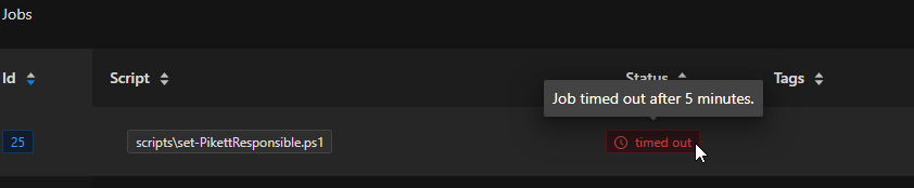 Scripts: False positive job fail If timeout is set to >0 minutes ...