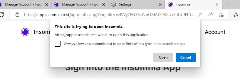 Insomnia App urls "insomnia://" redirect not working on Windows · Issue #5282 · Kong/insomnia ...