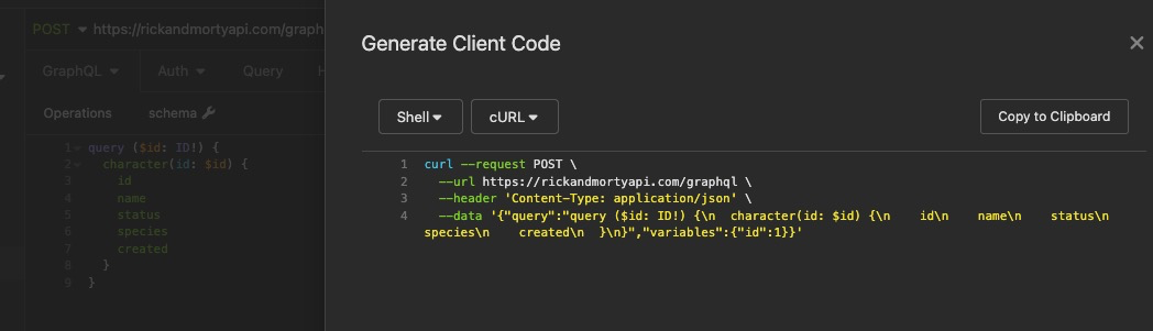 Graphql Request Adding An Additional Field `operationname` To Curl And Generatecode · Issue 