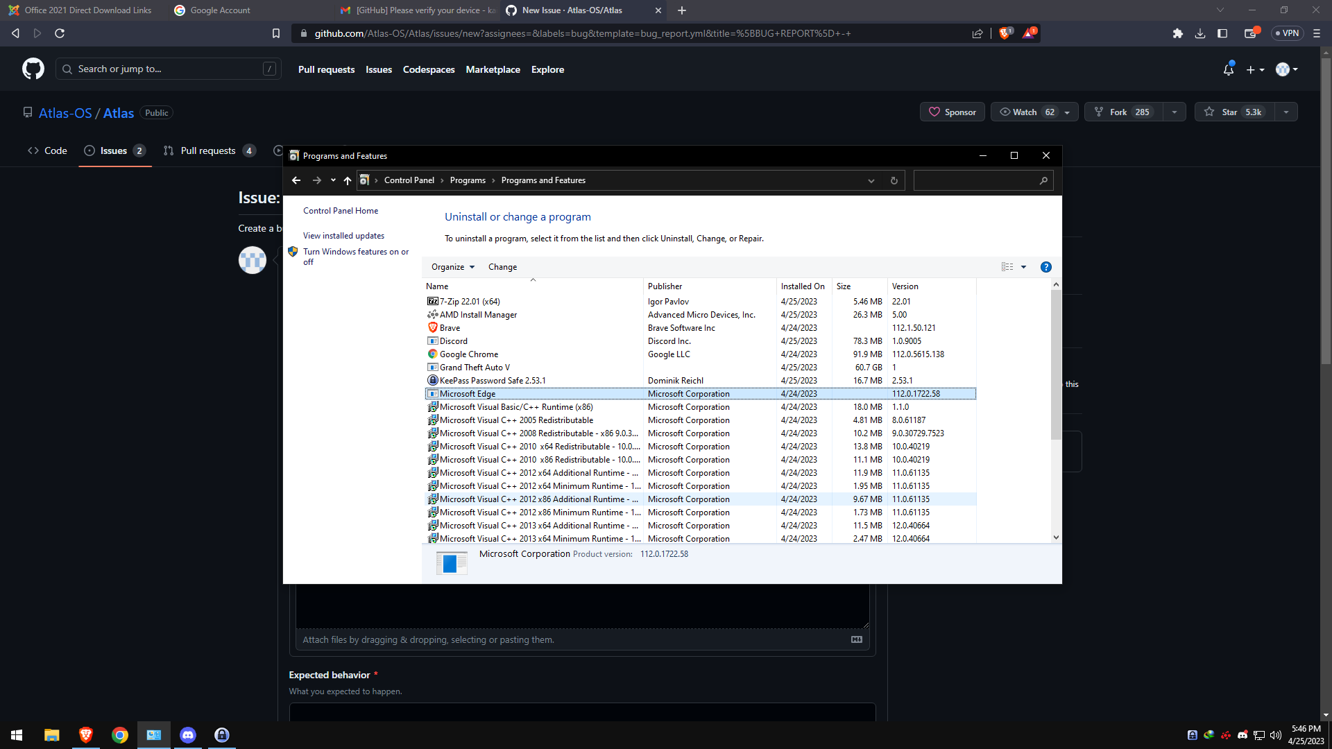 Bug Report Ms Edge Not Completely Uninstall · Issue 716 · Atlas Osatlas · Github 