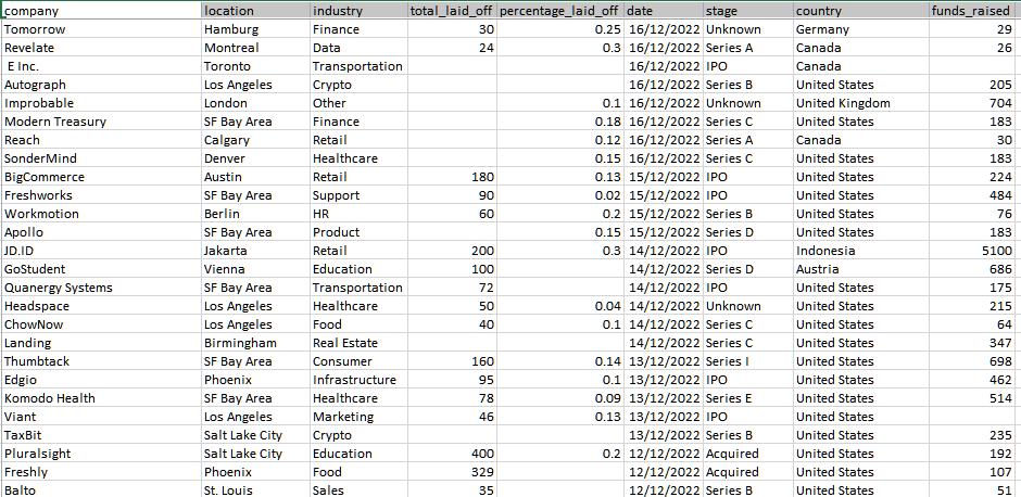 GitHub - BiliqeesA/Microsoft-Excel-project: Company Layoffs