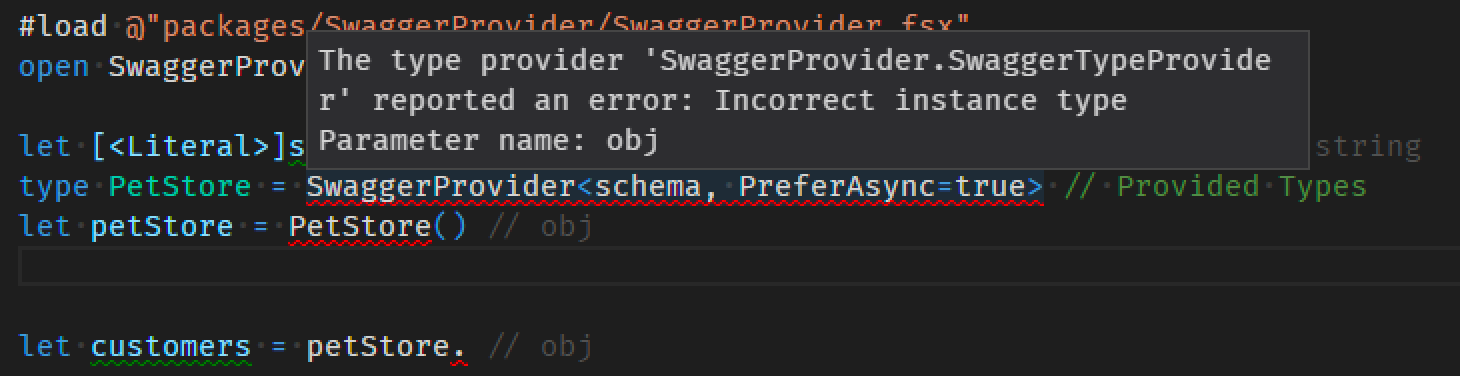 Incorrect instance type Parameter name: obj · Issue #101 · fsprojects/SwaggerProvider · GitHub