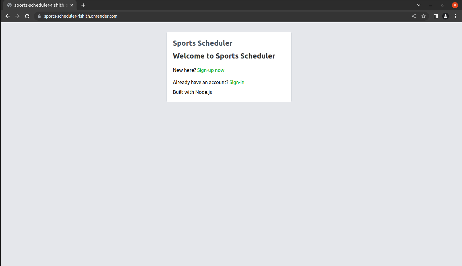 GitHub - Rishith25/Sports_Scheduler