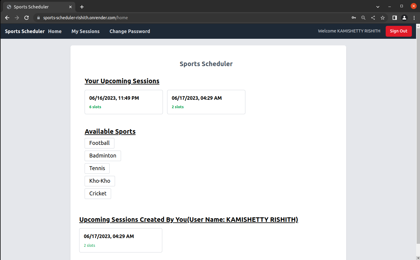 GitHub - Rishith25/Sports_Scheduler