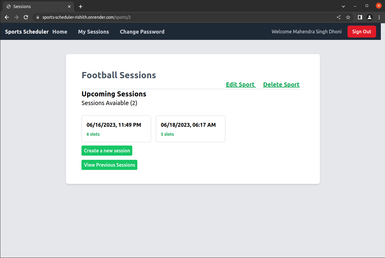 GitHub - Rishith25/Sports_Scheduler