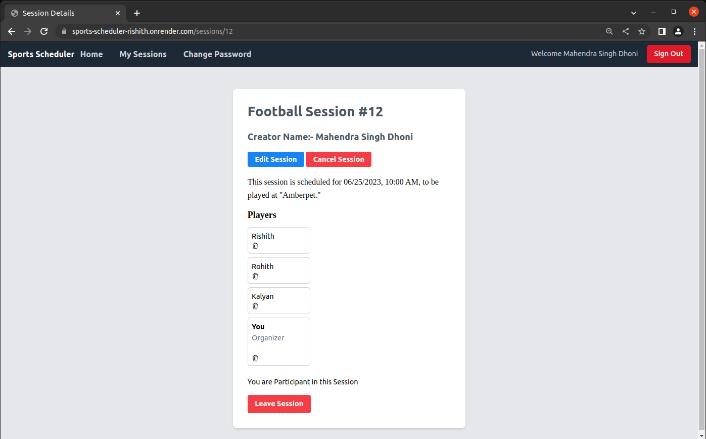 GitHub - Rishith25/Sports_Scheduler