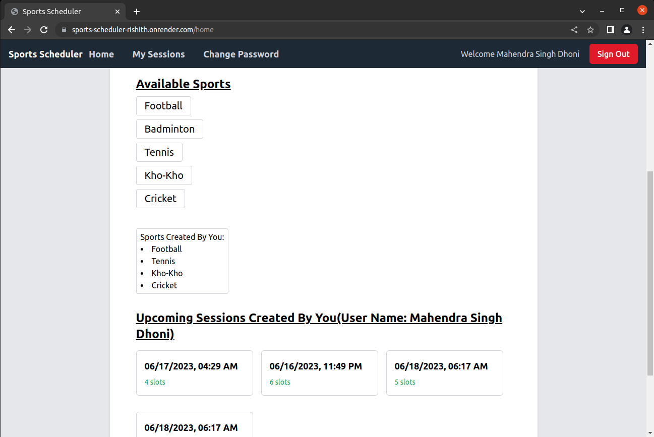 GitHub - Rishith25/Sports_Scheduler