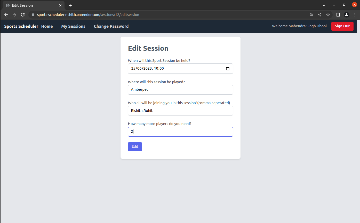 GitHub - Rishith25/Sports_Scheduler