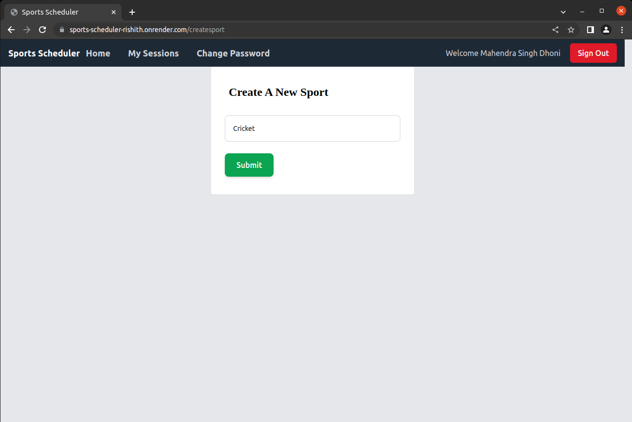 GitHub - Rishith25/Sports_Scheduler