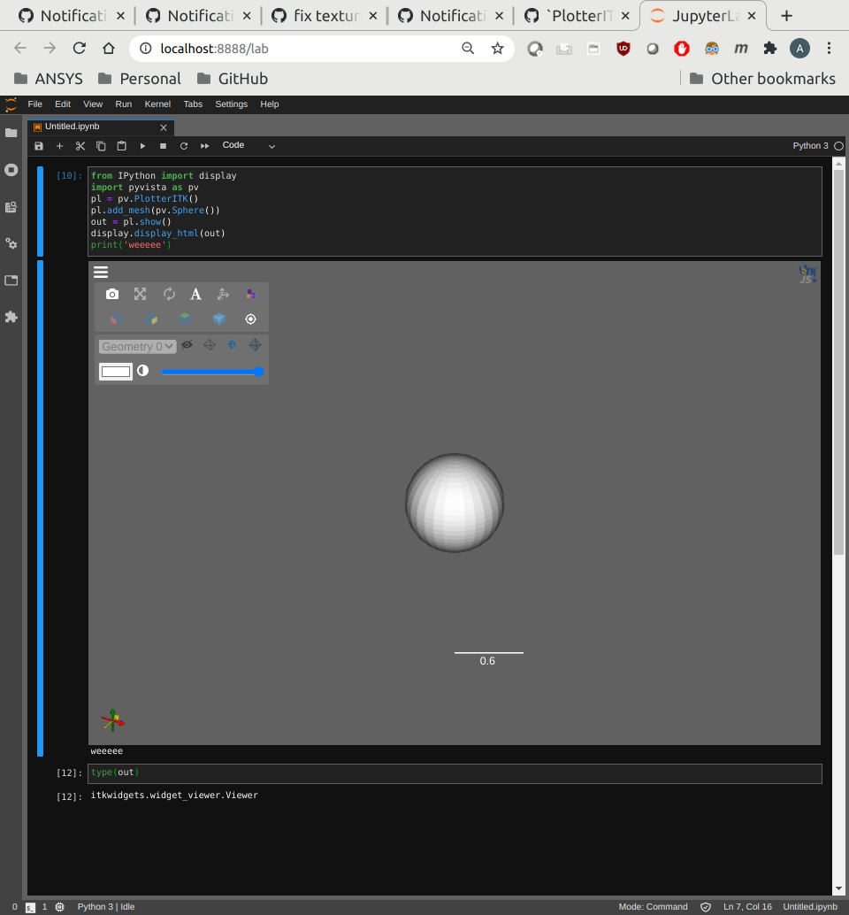 `PlotterITK.show(True)` only works as the last command of a Jupyter ...