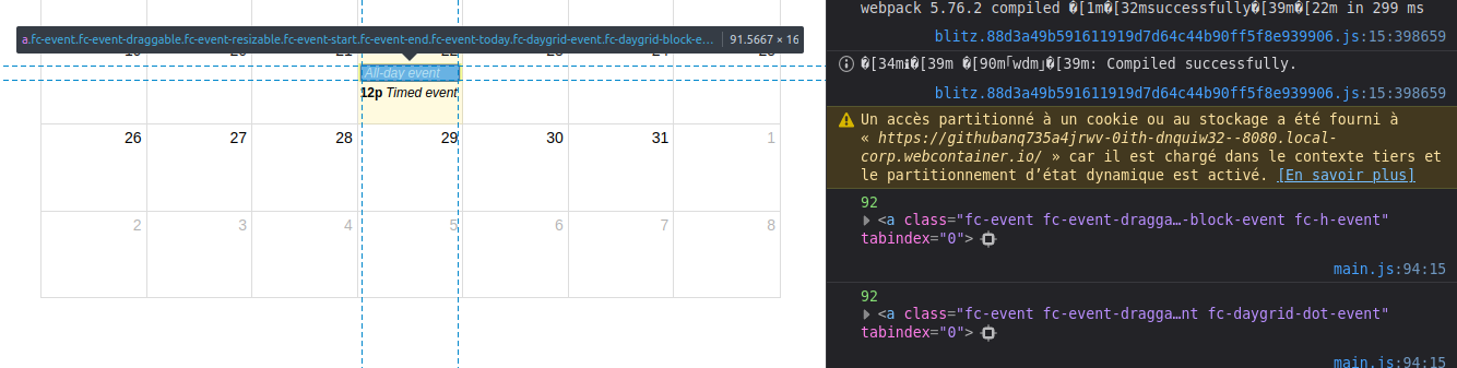 dot-event element from eventDidMount does not exists in the DOM in dayGridMonth view for Vue2 ...