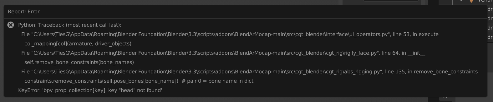python error when transfering animation · Issue #107 · cgtinker/BlendArMocap · GitHub