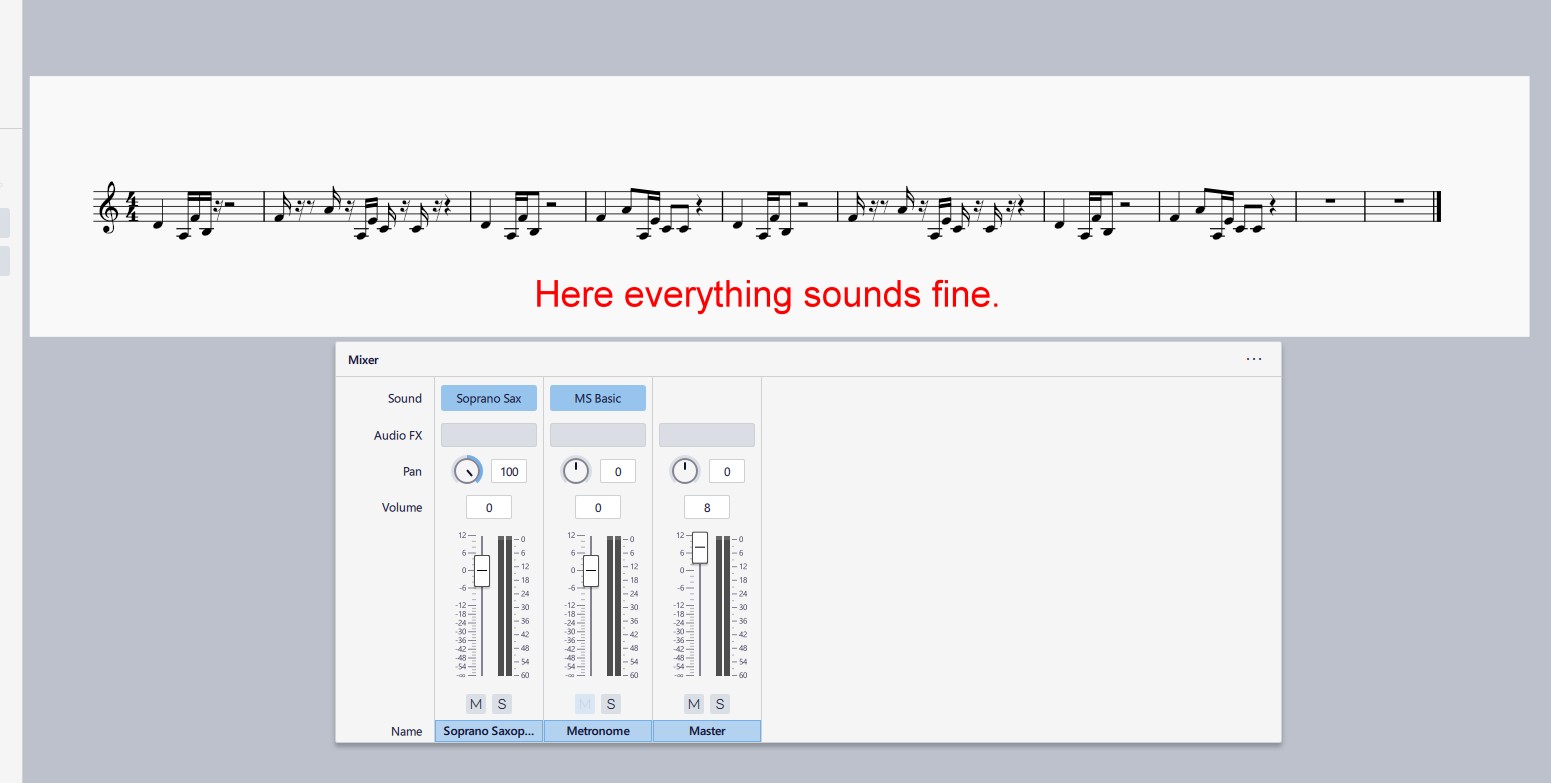 Mu4 Issue Soprano Sax Sounds Strange After Adding Only One Note To The Score In A New Dynamics 8738